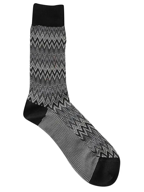 Missoni Cotton Crew Socks - Black