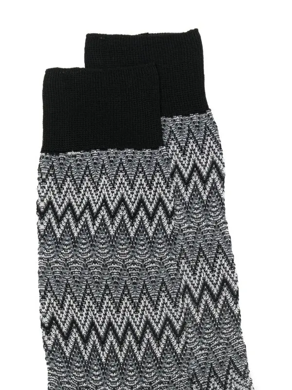 Missoni Cotton Crew Socks - Black
