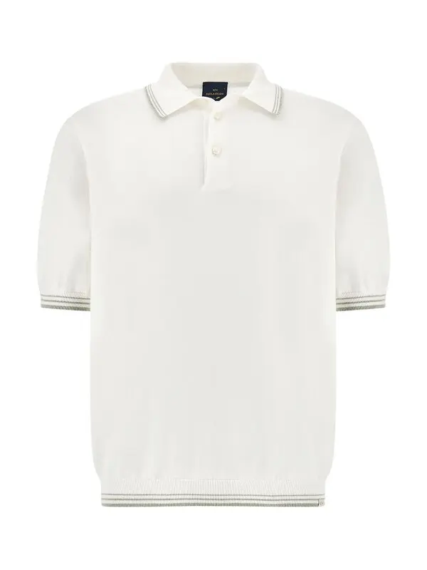 Paul & Shark Feather Cotton Polo Shirt - White