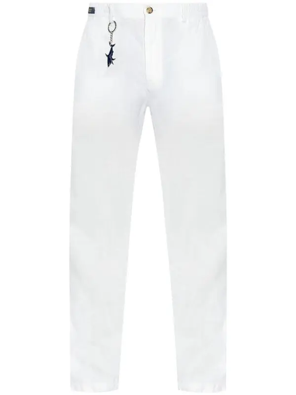 Paul & Shark Linen Chino Trousers With Drawstring - White