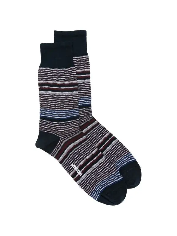 Missoni Striped Cotton Socks - Blue