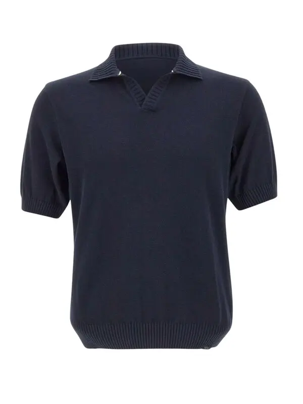 Paul & Shark Open-neck Cotton Polo Shirt - Blue