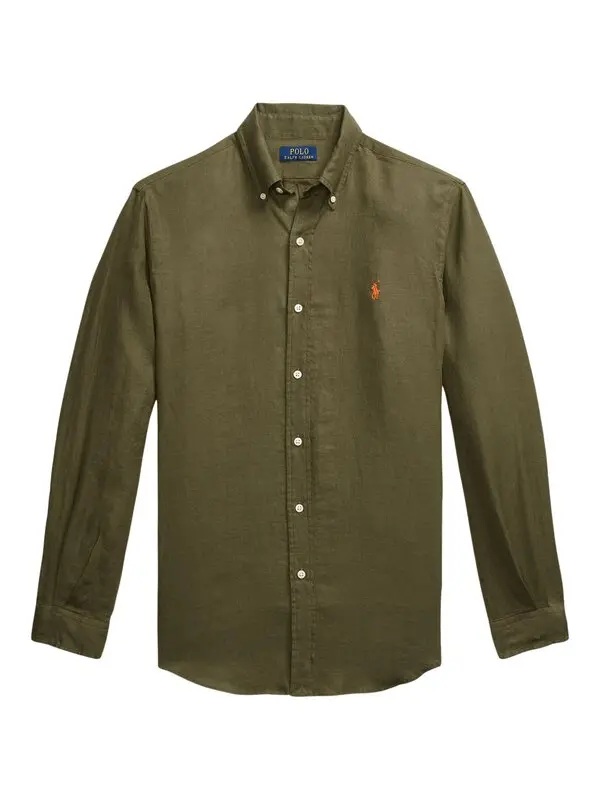 Polo Ralph Lauren Linen Shirt With Logo - Green