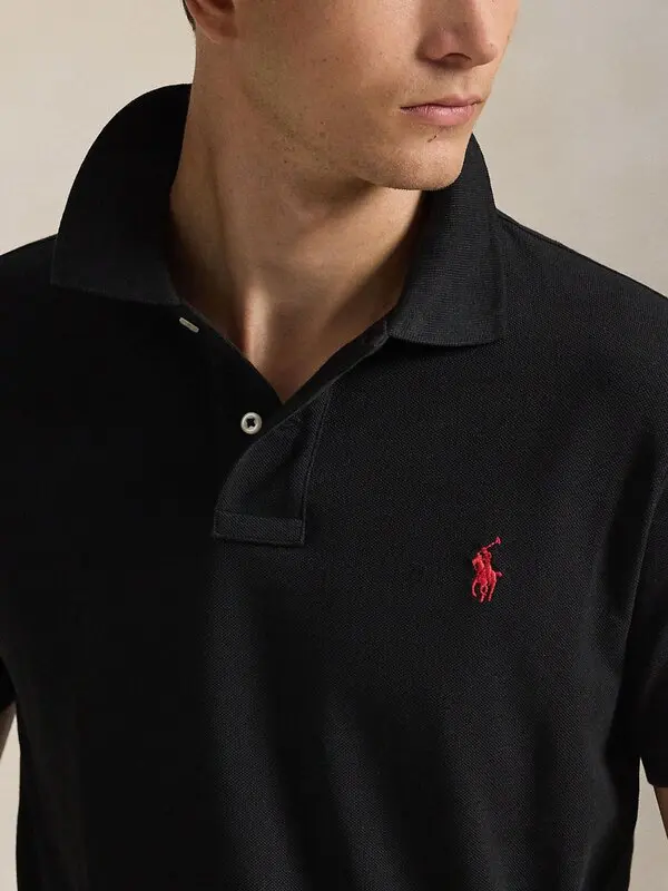 Polo Ralph Lauren Slim Fit Mesh Polo - Black