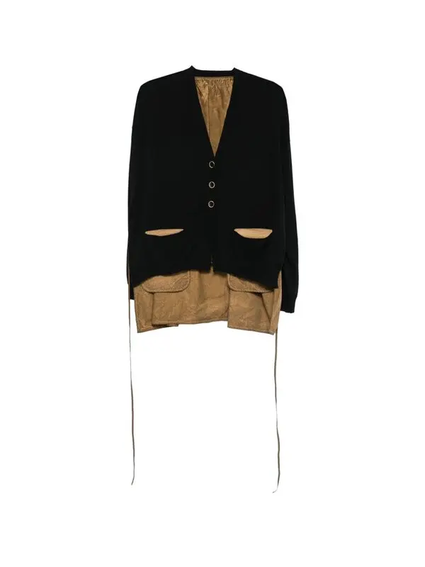 UMA WANG Cotton And Silk Cardigan - Black