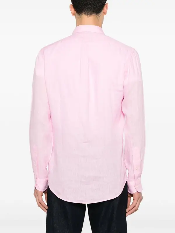Polo Ralph Lauren Linen Shirt With Logo - Pink