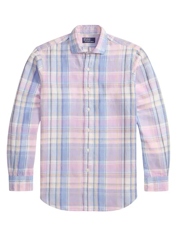 Polo Ralph Lauren Checked Slub Linen Shirt - Pink