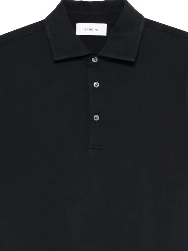 LARDINI Cotton And Silk Polo Shirt - Blue