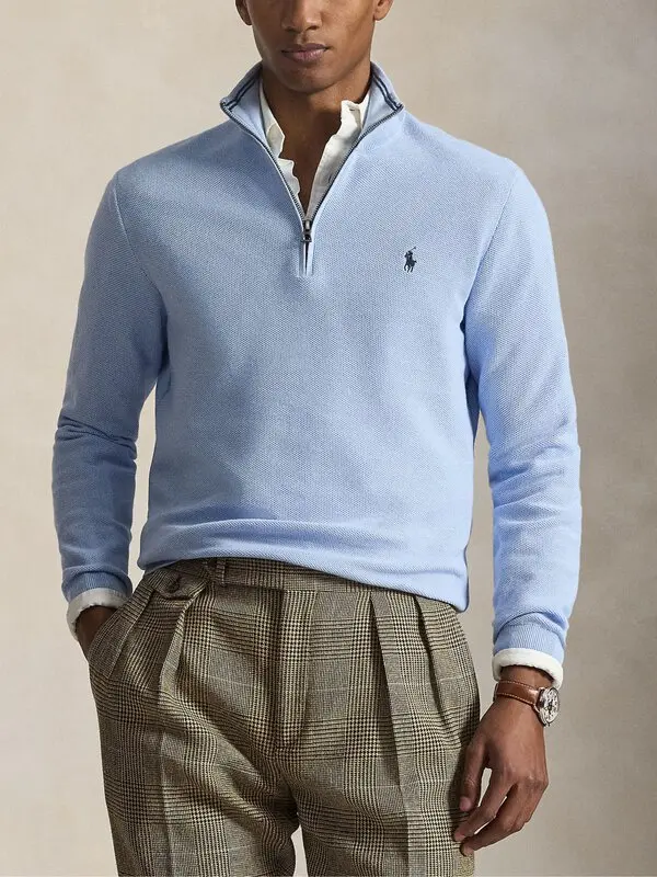 Polo Ralph Lauren Half Zip Pullover Sweater - Sky Blue
