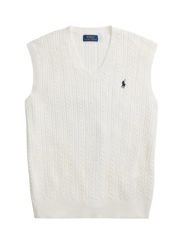 Polo Ralph Lauren Cable-knit Vest With Logo - White
