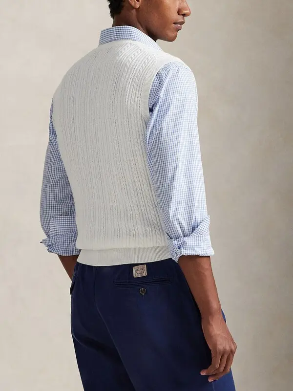 Polo Ralph Lauren Cable-knit Vest With Logo - White