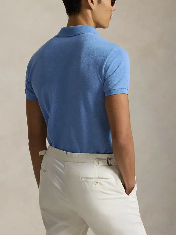 Polo Ralph Lauren Slim Fit Mesh Polo - Sky Blue