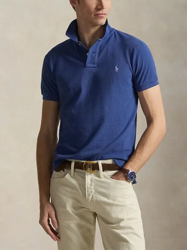 Polo Ralph Lauren Slim Fit Mesh Polo - Blue