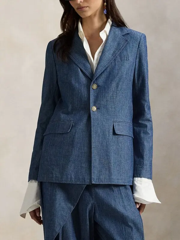 Polo Ralph Lauren Single-breasted Chambray Blazer - Blue