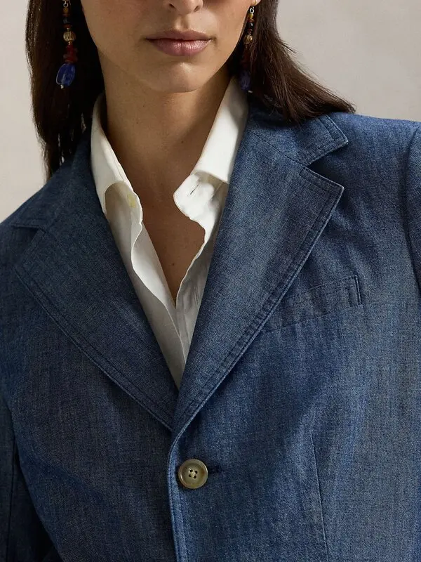 Polo Ralph Lauren Single-breasted Chambray Blazer - Blue