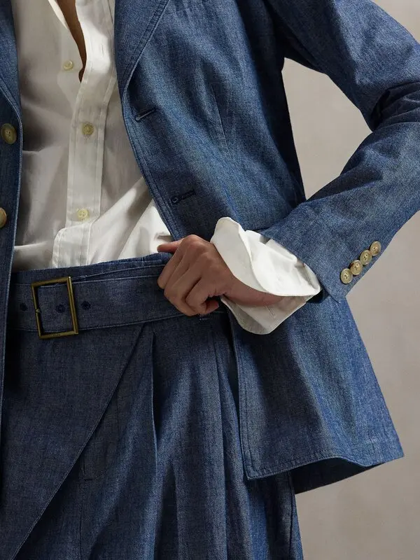 Polo Ralph Lauren Single-breasted Chambray Blazer - Blue