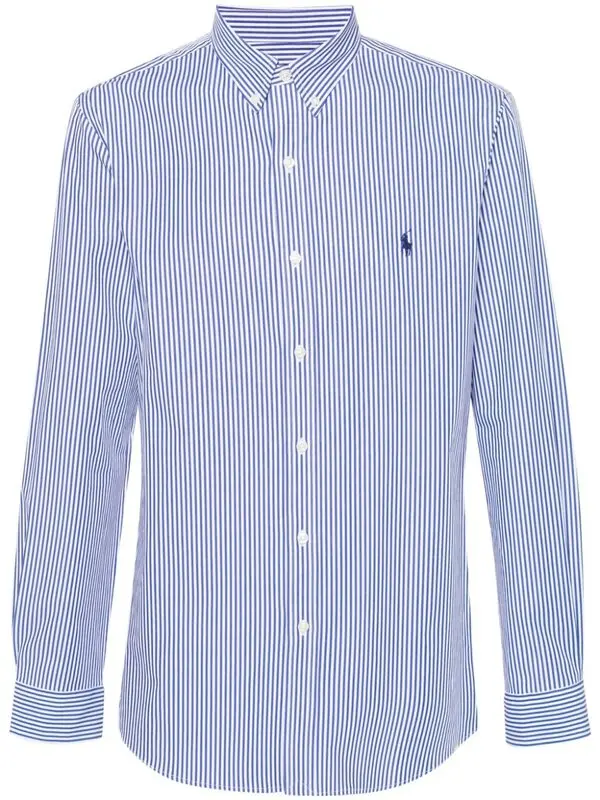 Polo Ralph Lauren Striped Shirt With Logo - Blue