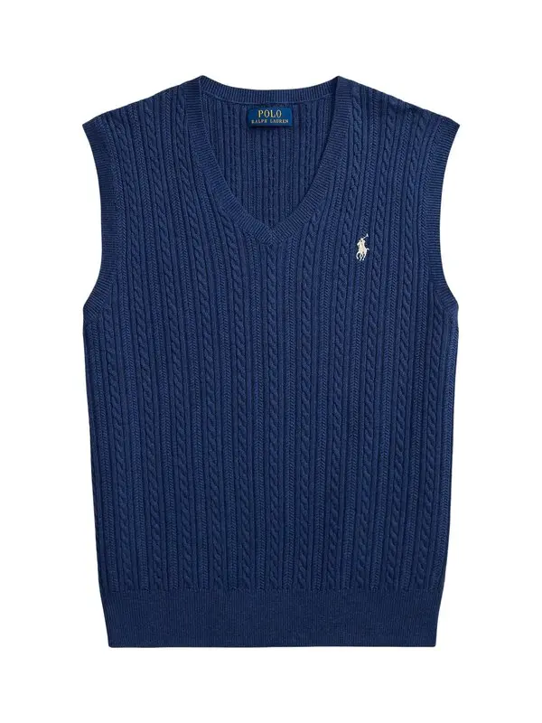 Polo Ralph Lauren Cable-knit Vest With Logo - Brown