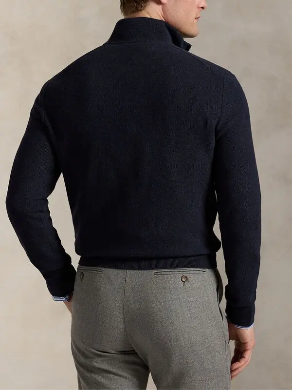 Polo Ralph Lauren Quarter-zip Fine Knit Sweater - Blue