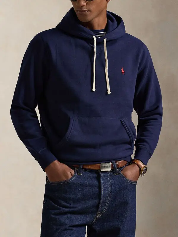 Polo Ralph Lauren Embroidered Logo Fleece Hoodie - Blue