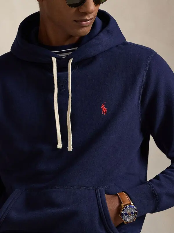 Polo Ralph Lauren Embroidered Logo Fleece Hoodie - Blue