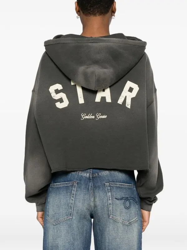 GOLDEN GOOSE Cotton Cropped Hoodie
