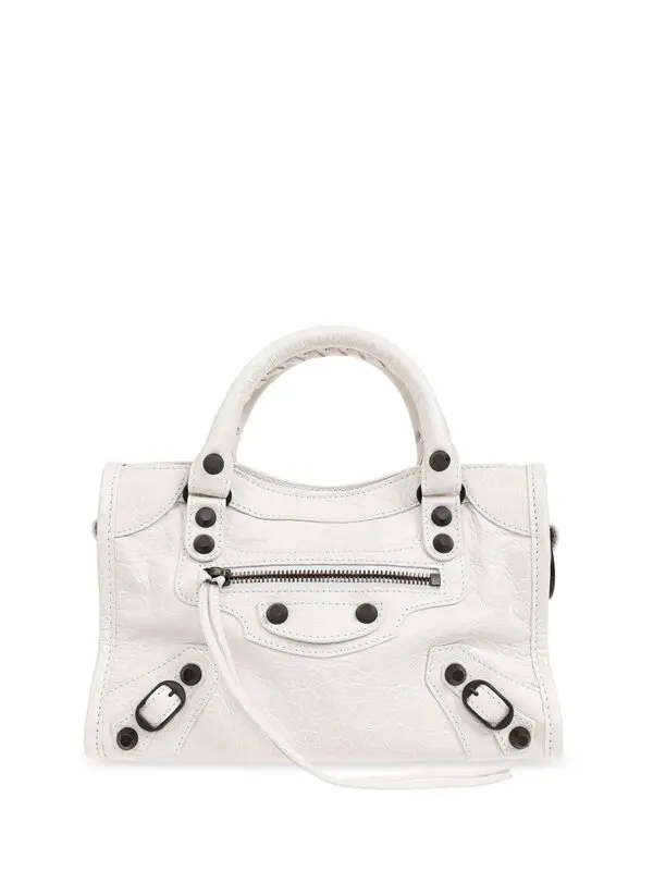 Balenciaga Le City Mini Leather Handbag - White