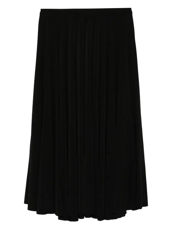 Norma Kamali Pleated Midi Skirt - Black