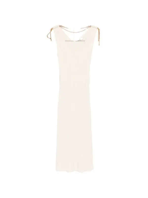 Elisabetta Franchi Knitted Midi Dress - White