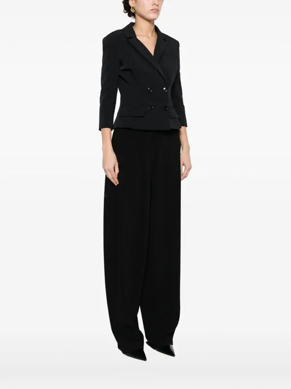 Elisabetta Franchi Belted Double-breasted Jacket - Black