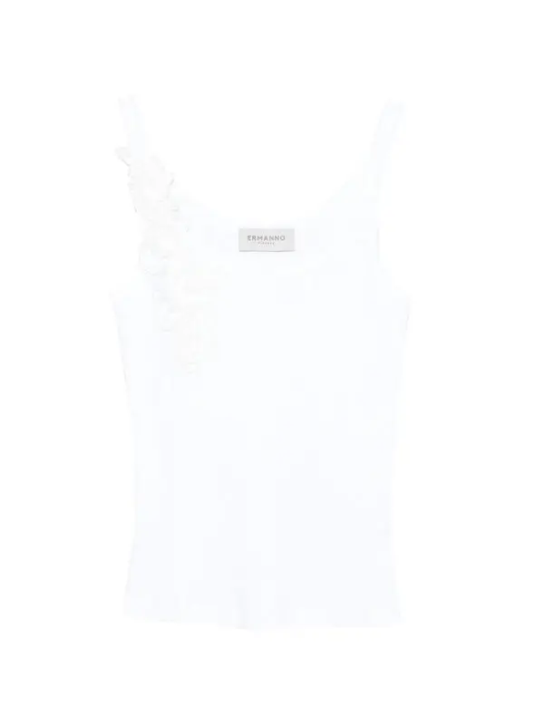 Ermanno Scervino Embroidered Tank Top - White