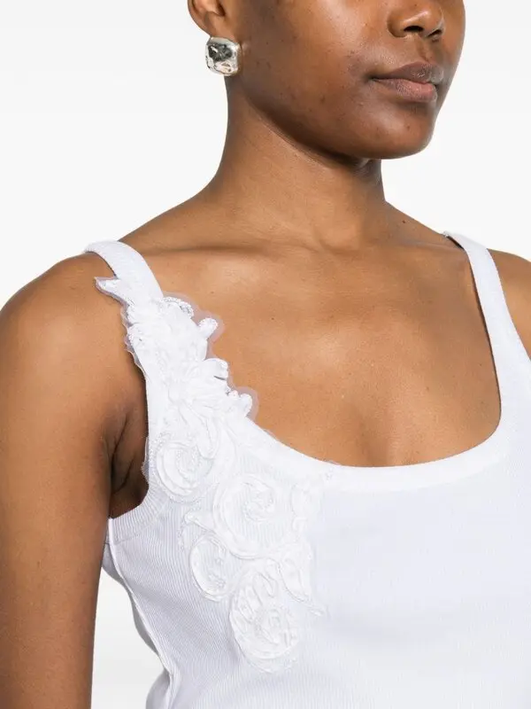 Ermanno Scervino Embroidered Scoop Neck Tank Top