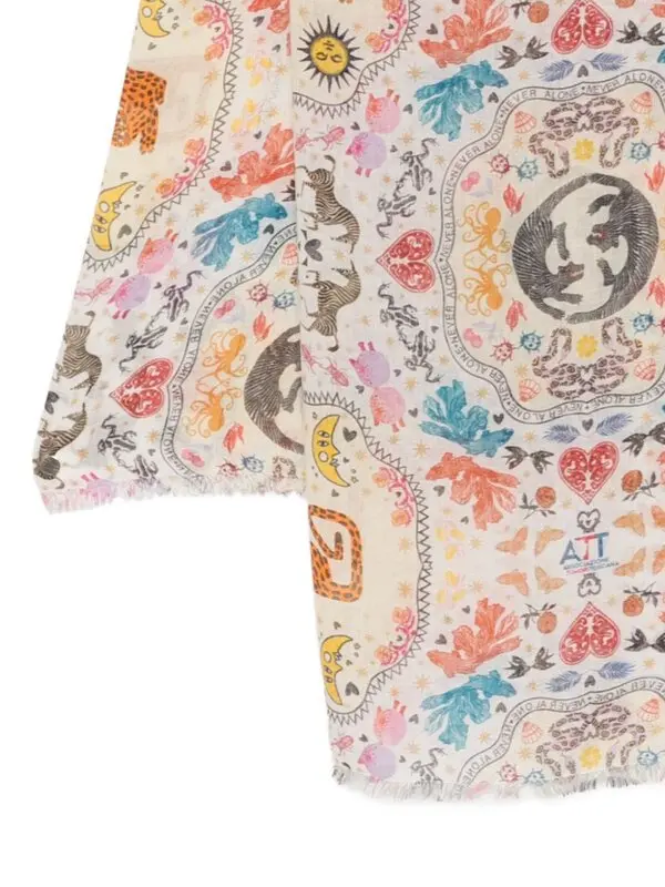 Faliero Sarti Poly Silk Blend Stole - Multi