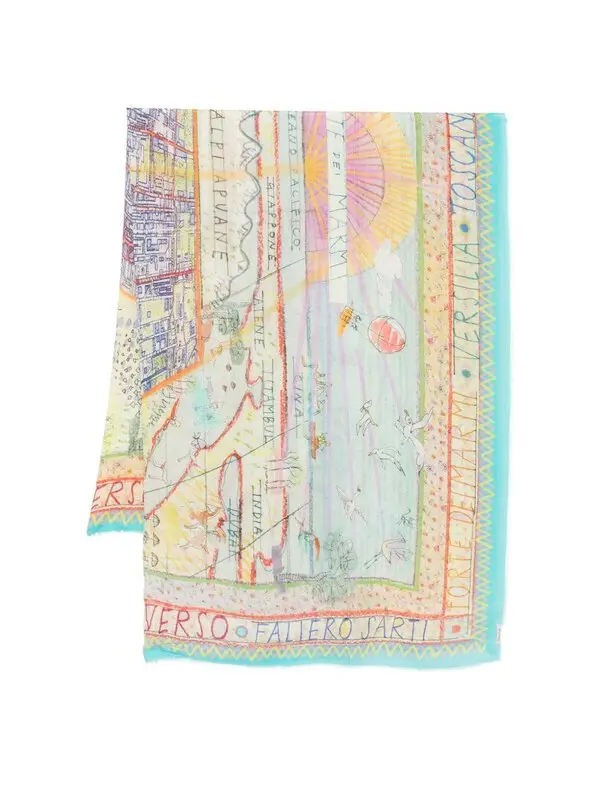 Faliero Sarti Forte Dei Marmi Silk Blend Stole - Sky Blue
