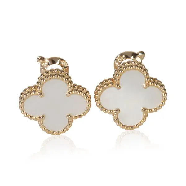 Van Cleef & Arpels Yellow Gold Mother Of Pearl Vintage Earrings - Yellow_gold