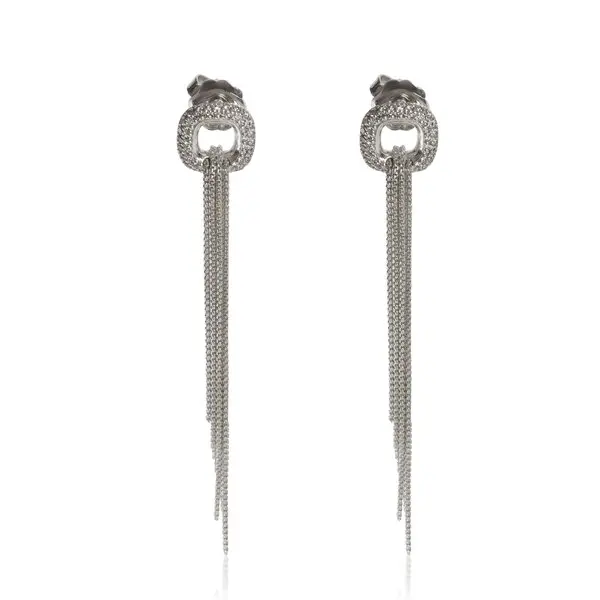David Yurman Sterling Silver Diamond Fringe Earrings - Sterling_silver