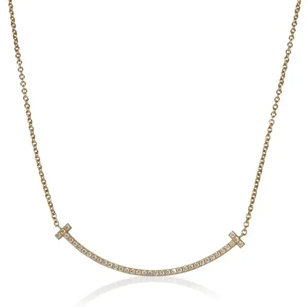 Tiffany & Co. Yellow Gold Diamond T Necklace - Yellow_gold