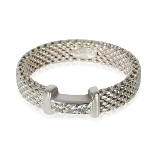 Tiffany & Co. Diamond Somerset Mesh Ring - Sterling_silver