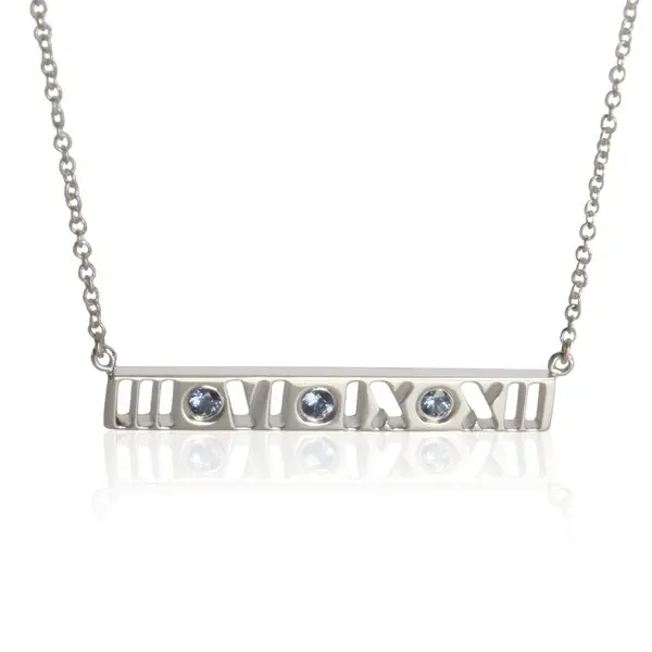 Tiffany & Co. Sterling Silver Sapphire Atlas Pendant Necklace - Sterling_silver