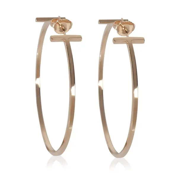 Tiffany & Co. T Wire Hoop Earrings - Rose_gold