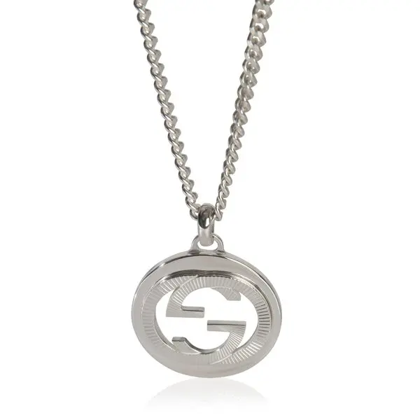 Gucci Sterling Silver Gg Groove Pendant - Sterling_silver