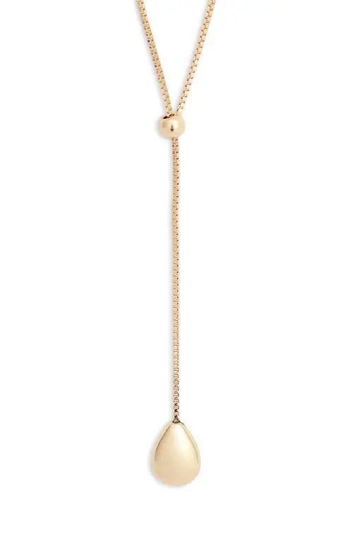 Nordstrom Polished Teardrop Slider Y Necklace - Gold