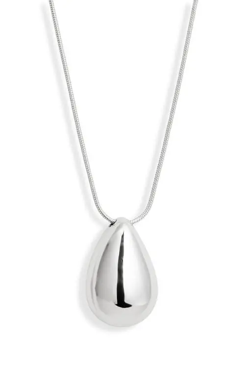 Nordstrom Polished Teardrop Pendant Necklace - Silver
