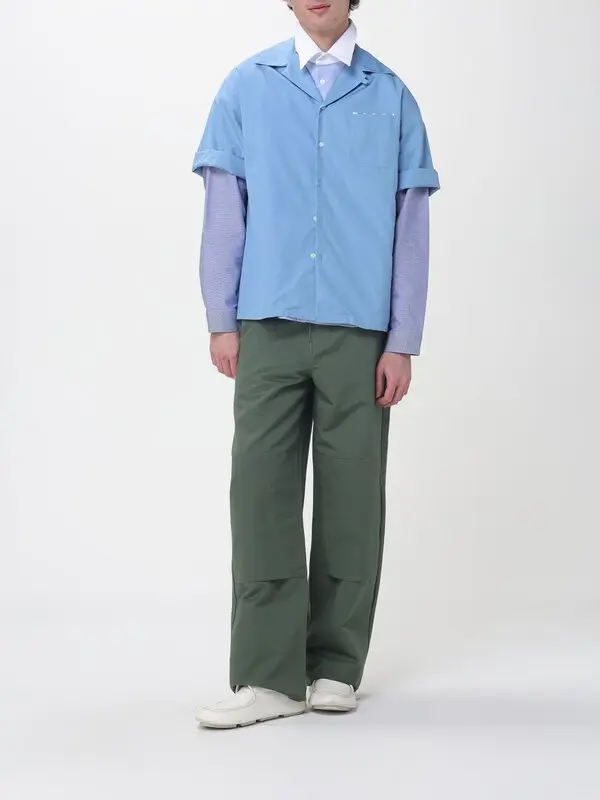Marni Cotton Shirt With Logo - Blue