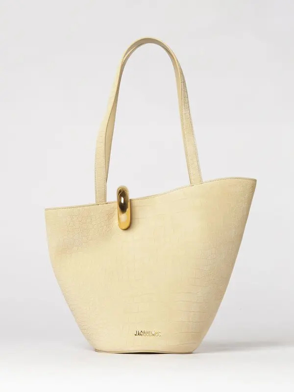 Jacquemus Bambola Medium Croc Print Nubuck Bag - Beige