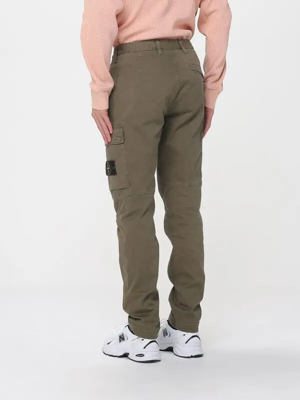 Stone Island Stretch Cotton Cargo Trousers - Green