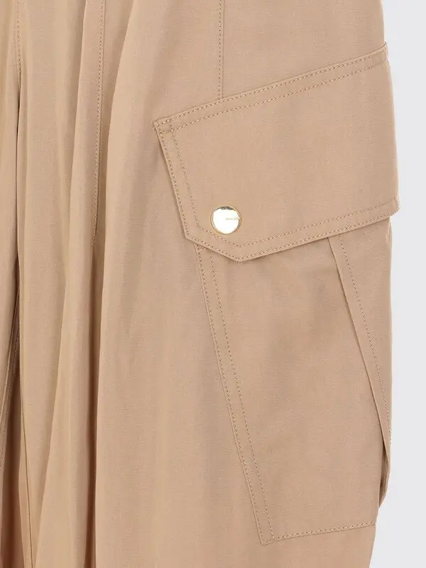 Pinko Cotton Wide-leg Cargo Trousers - Beige