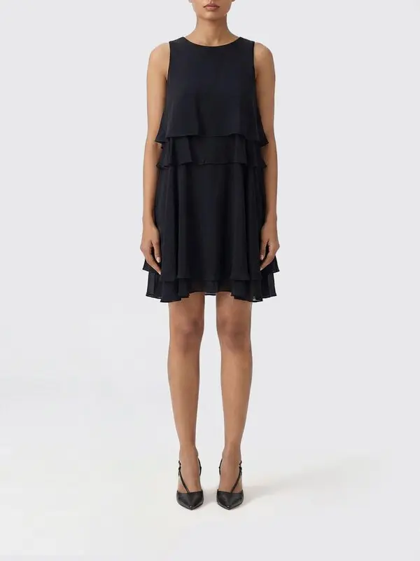 AMI Paris Silk Blend Mini Dress - Black