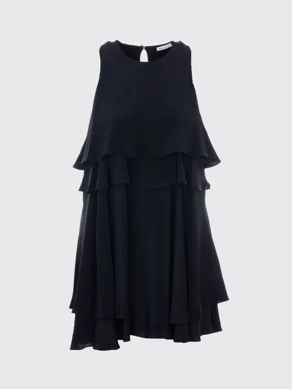 AMI Paris Silk Blend Mini Dress - Black