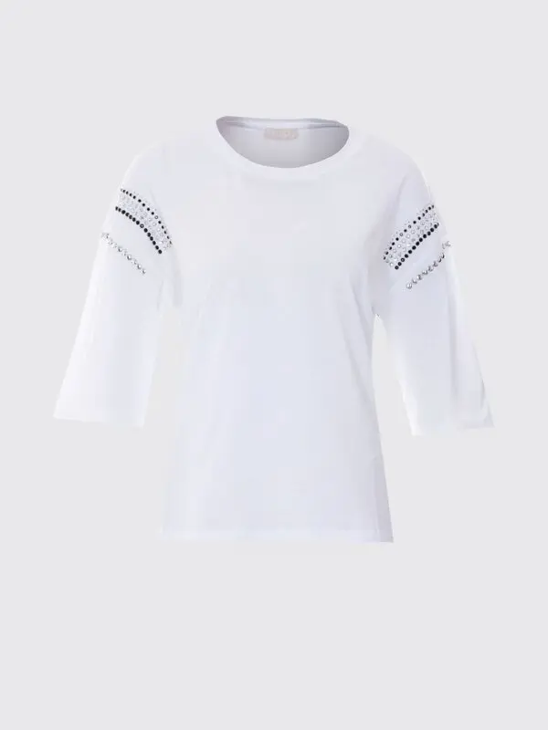 Liu Jo Embellished Sleeve T-shirt - White